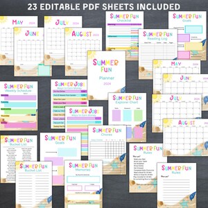 Editable Summer Planner 2024, Printable Summer Kids Planner, Summer ...