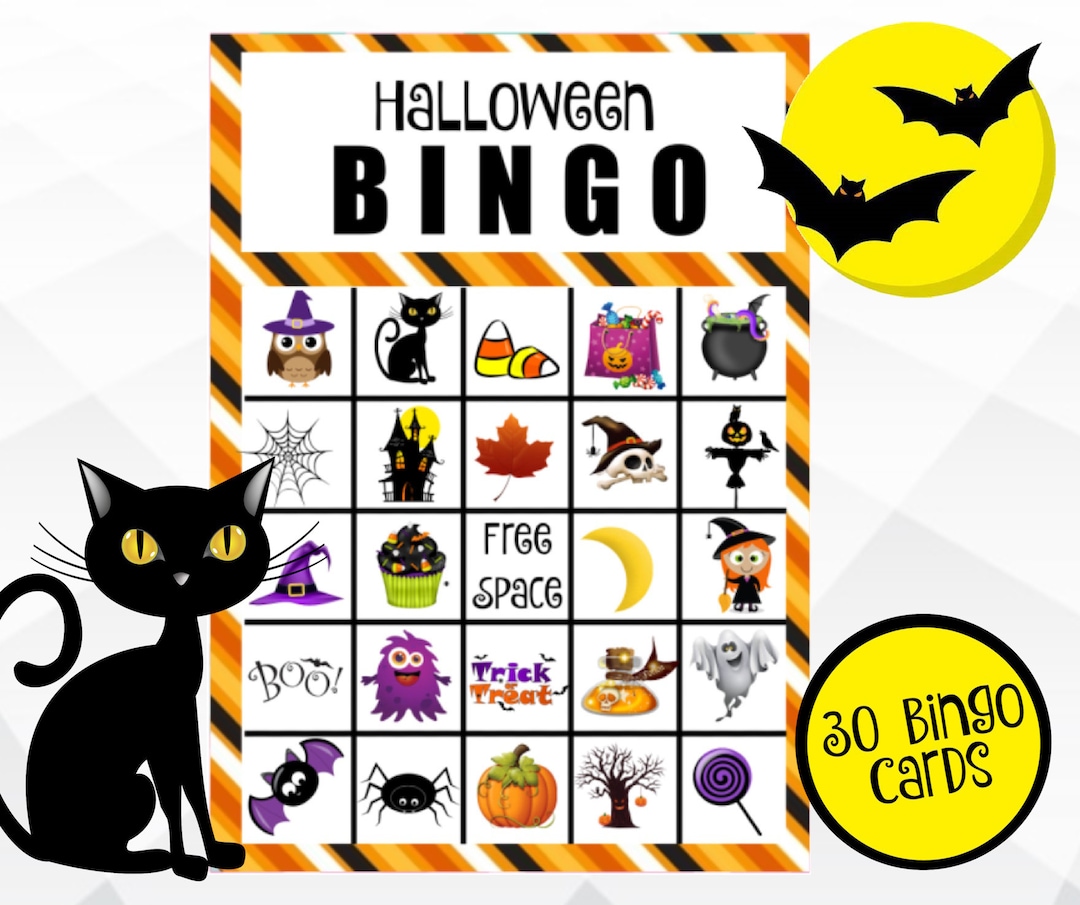 Halloween Bingo, Halloween Printable Bingo Cards, Halloween Party ...