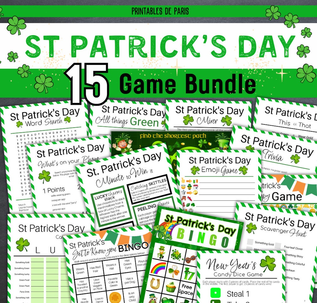 St Patrick's Day Printable Games, St Patrick's Game Bundle, St Patrick ...