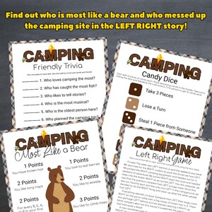 Printable Camping Games With Answer Sheets, Camping Activities, Camping ...