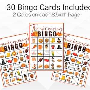 Thanksgiving Bingo, Thanksgiving Printable Bingo Cards, Thanksgiving ...