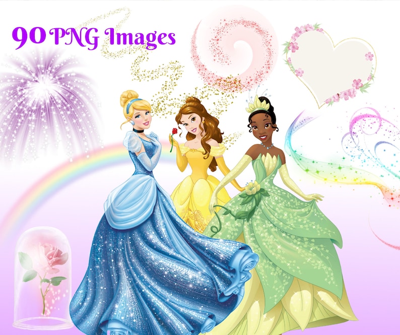 Princess PNG Clipart Bundle With Magic Sparkle Graphics - Etsy