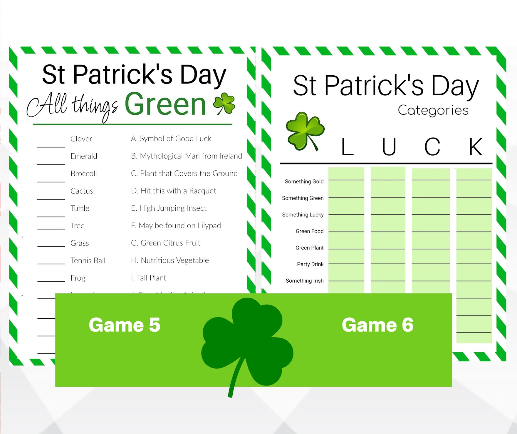 St Patrick's Day Printable Games, St Patrick's Game Bundle, St Patrick ...