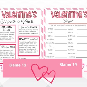 Valentine's Day Printable Games, Valentine's Game Bundle, Valentine's ...