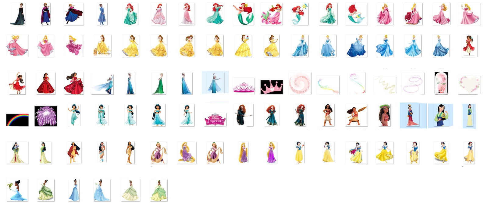 Princess PNG Clipart Bundle With Magic Sparkle Graphics Rainbows ...