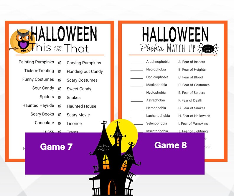 Halloween Game Bundle, Halloween Printable Games, Halloween Family ...