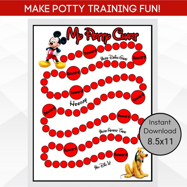 Mickey Mouse Potty Reward Chart - Etsy