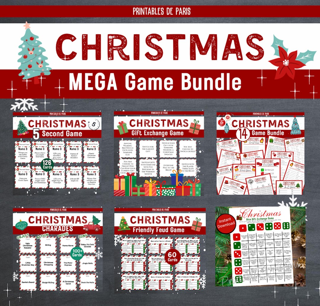 Christmas Mega Game Bundle, Printable Christmas Party Games, Christmas ...