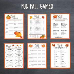 Fall Game Bundle, Fall Printable Games, Fall Family Games, Fall Trivia ...