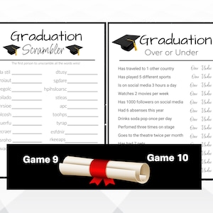 Printable Graduation Party Games With Answer Sheets, 2024 Graduation ...