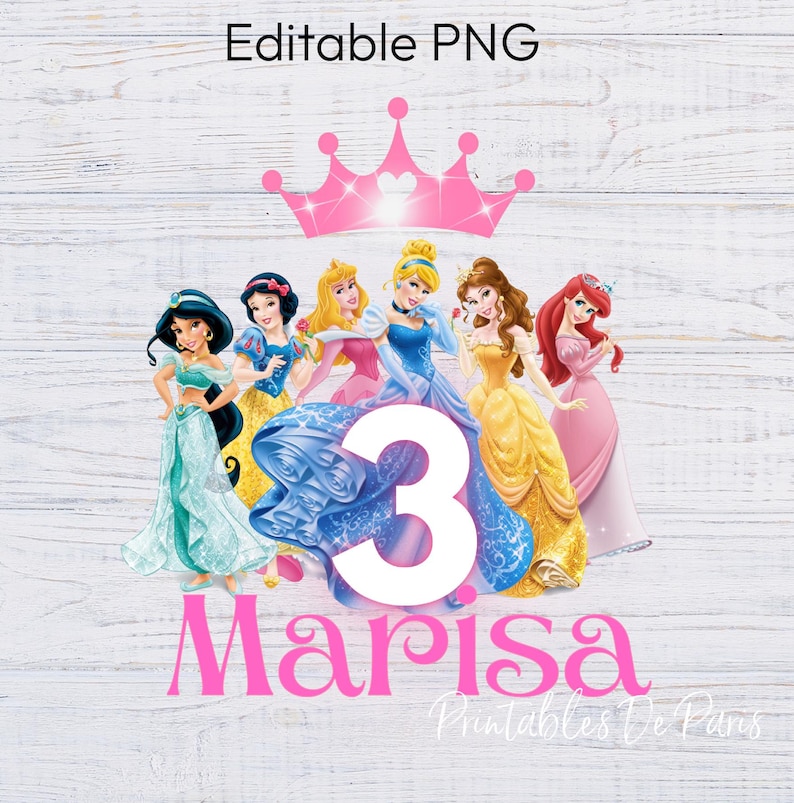 EDITABLE Princess PNG, Princess Birthday Png, Princess Birthday Girl ...