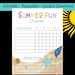 Editable Summer Chore Chart for Kids, Printable Summer Kids Daily and ...