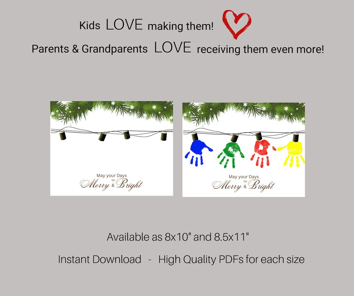 Christmas Handprint Bundle, Printable Handprint Craft, Christmas ...