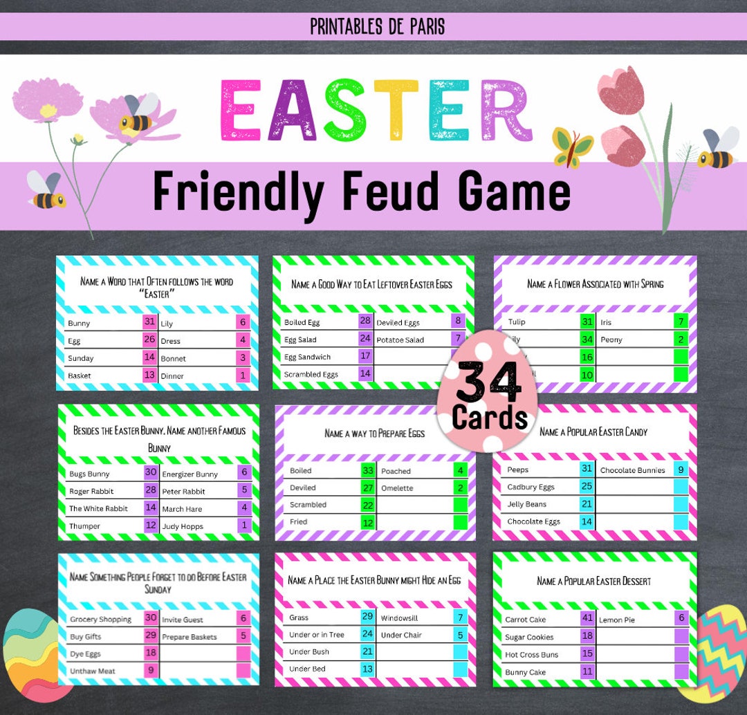 Easter Friendly Feud Game, Easter Party Game, Printable Easter Game ...