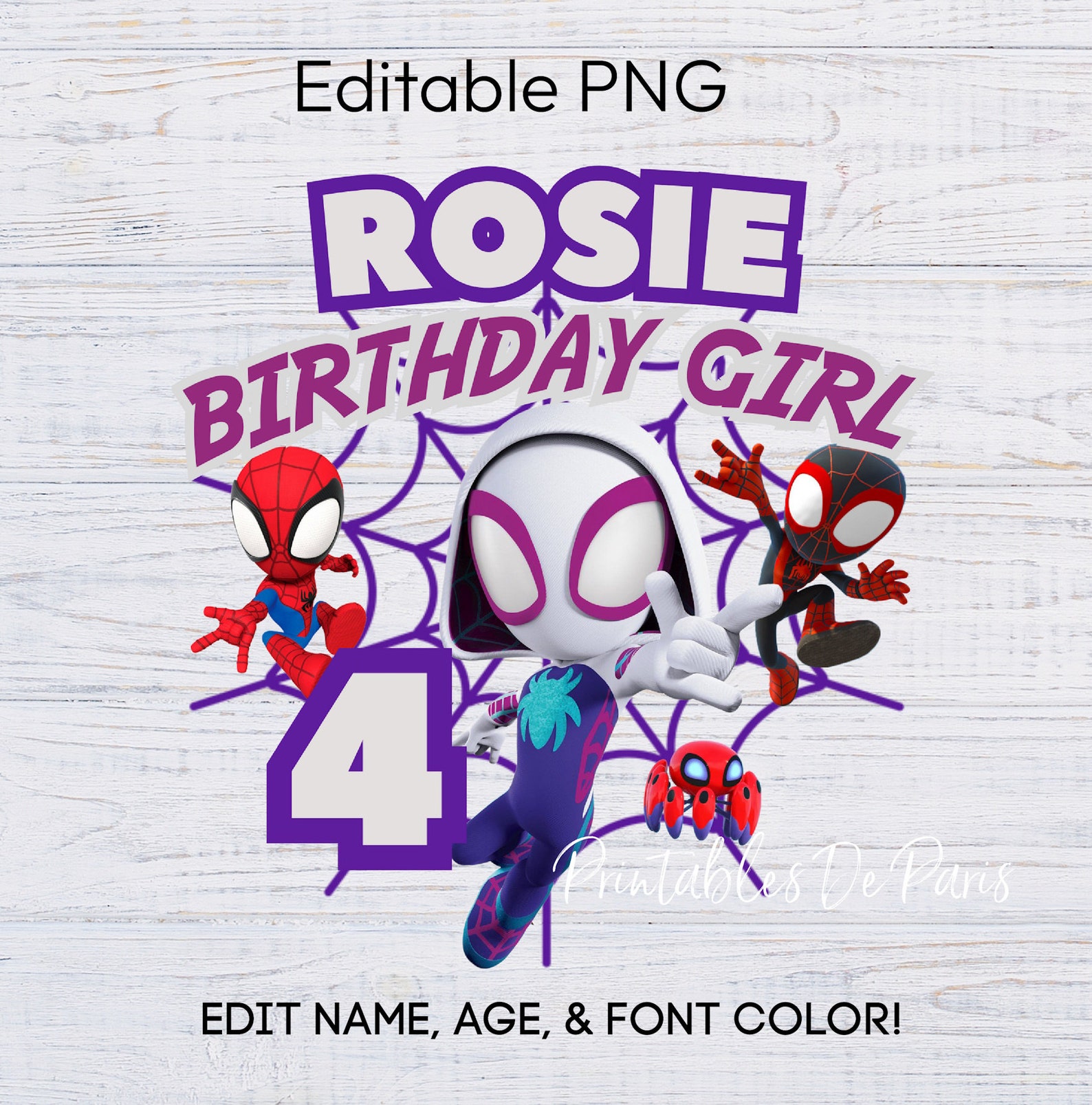 EDITABLE Spidey Ghost Spider PNG, Spidey and His Amazing Friends ...