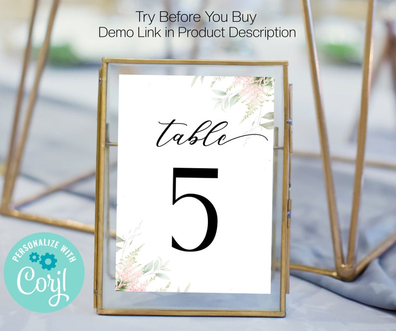 Editable Wedding Table Number Sign Wedding Table Template - Etsy