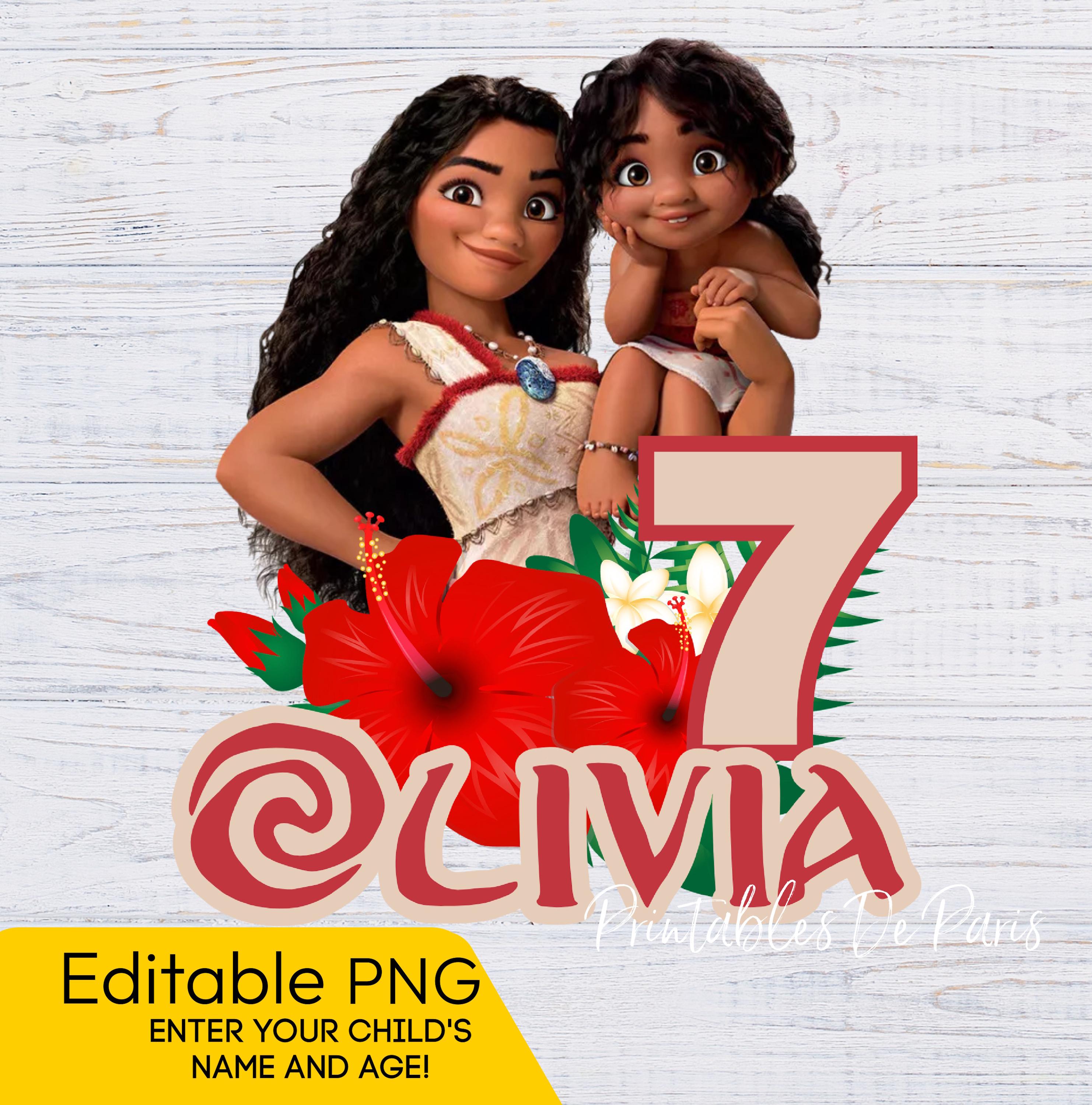 EDITABLE Moana 2 PNG, Moana Cumpleaños png, Camiseta de cumpleaños ...