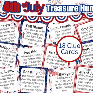 4th of July Backyard Treasure Hunt, 4th of July Scavenger Hunt Game ...