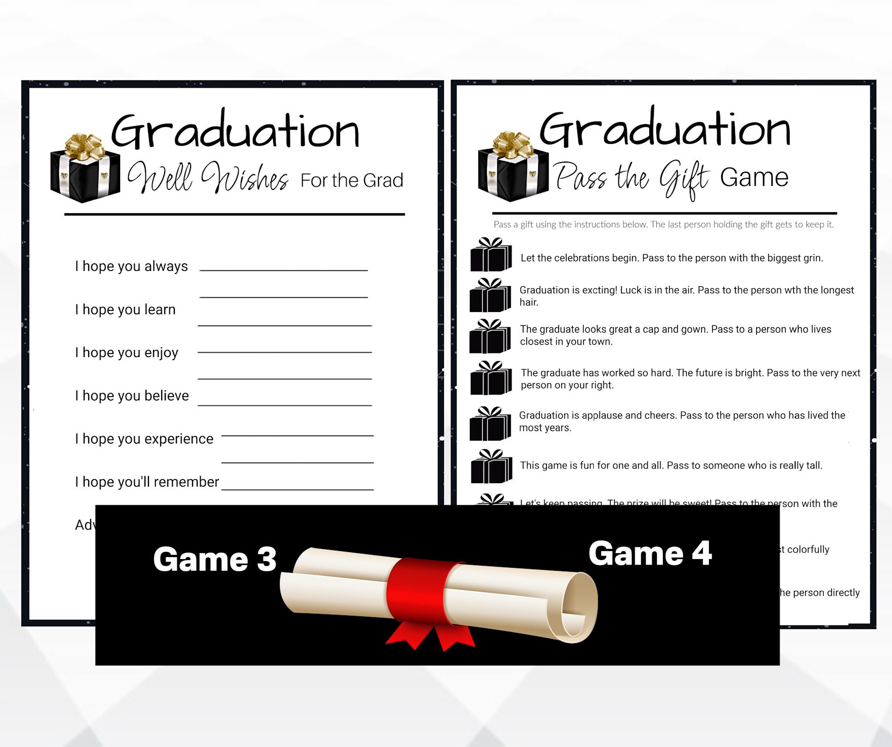 Printable Graduation Party Games With Answer Sheets, 2024 Graduation ...