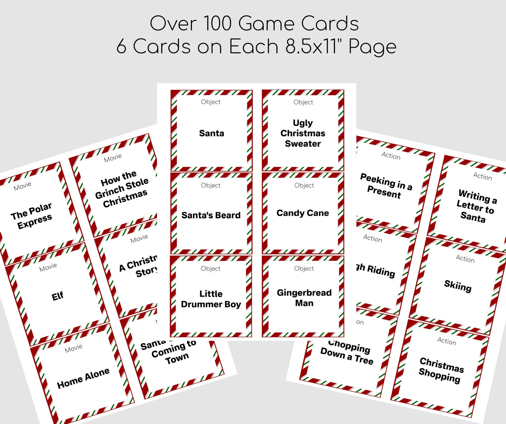 Christmas Charades, Christmas Printable Game, Christmas Party Classroom ...