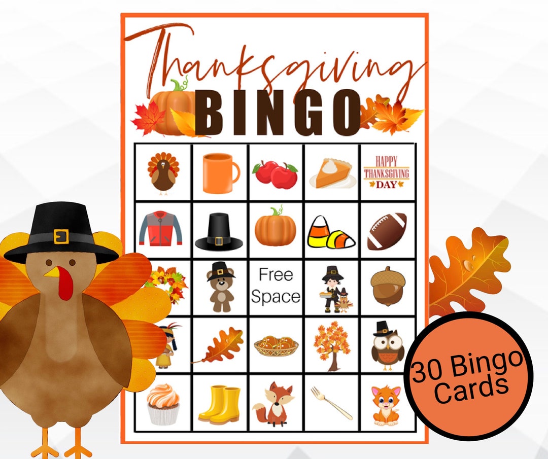 Thanksgiving Bingo, Thanksgiving Printable Bingo Cards, Thanksgiving ...