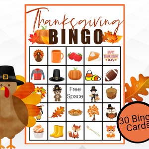 Thanksgiving Bingo, Thanksgiving Printable Bingo Cards, Thanksgiving ...