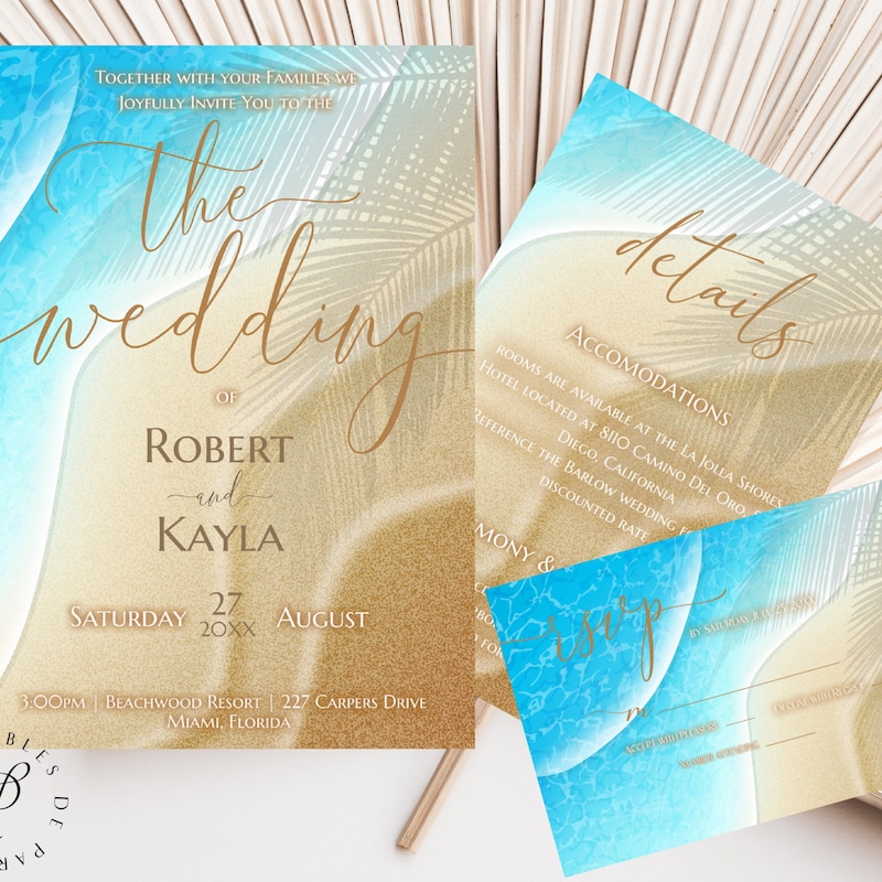 Beach Wedding Invitation - Etsy