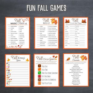 Fall Game Bundle, Fall Printable Games, Fall Family Games, Fall Trivia ...