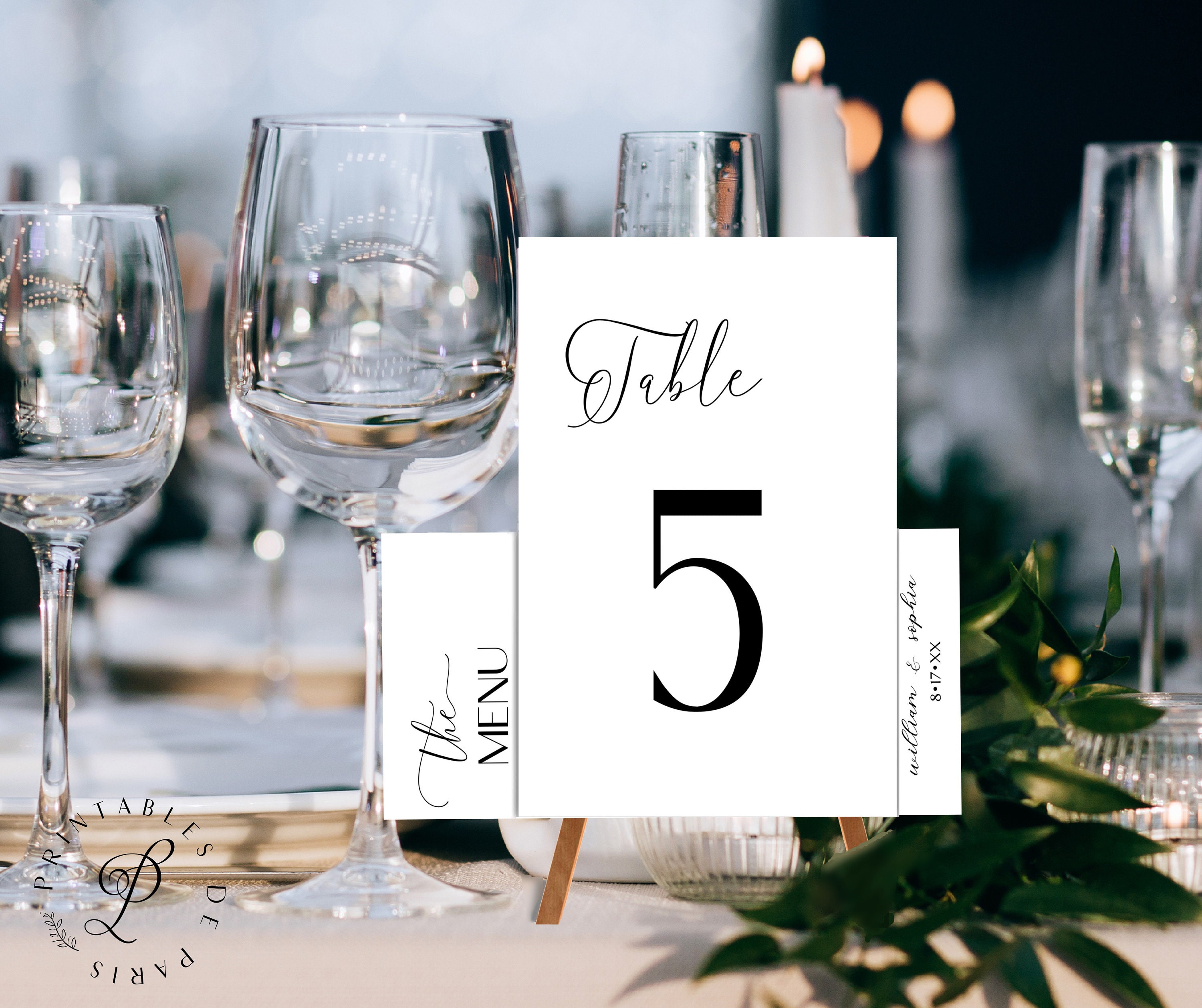 Minimalist Wedding Table Number Sign Wedding Table Template - Etsy