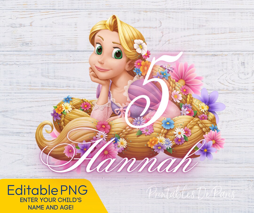 EDITABLE Tangled PNG, Tangled Birthday Png, Rapunzel Tangled Clipart ...