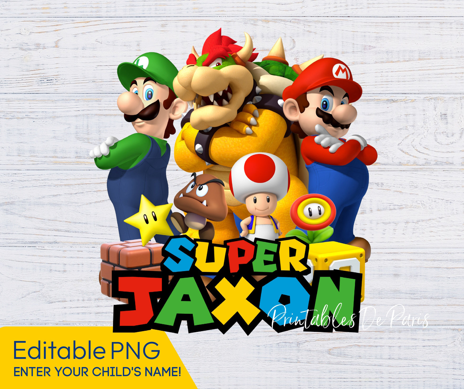 EDITABLE Mario PNG Mario Birthday Png Super Mario Bros - Etsy Ireland