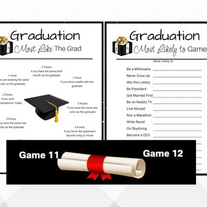 Printable Graduation Party Games With Answer Sheets, 2024 Graduation ...