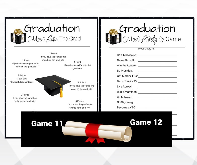 Printable Graduation Party Games With Answer Sheets, 2024 Graduation ...