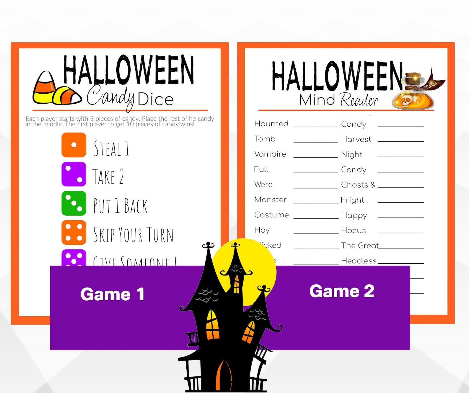 Halloween Game Bundle, Halloween Printable Games, Halloween Family ...
