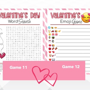 Valentine's Day Printable Games, Valentine's Game Bundle, Valentine's ...