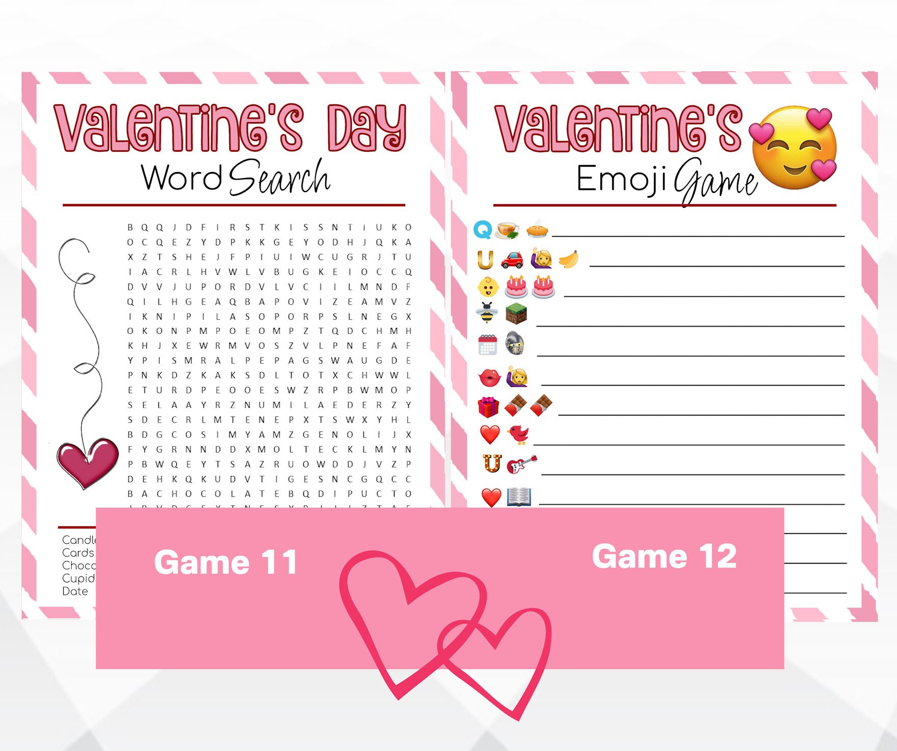 Valentine's Day Printable Games, Valentine's Game Bundle, Valentine's ...