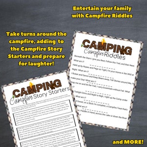 Printable Camping Games With Answer Sheets, Camping Activities, Camping ...