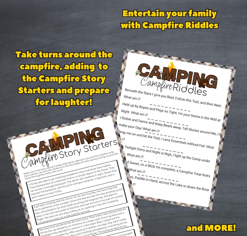 Printable Camping Games With Answer Sheets, Camping Activities, Camping ...