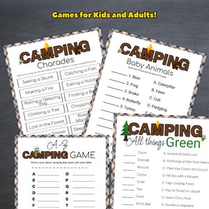 Printable Camping Games With Answer Sheets, Camping Activities, Camping ...