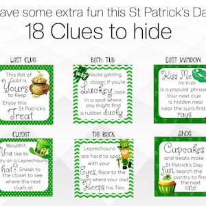 St Patrick's Day Scavenger Hunt, St Patricks Treasure Hunt Game, St ...