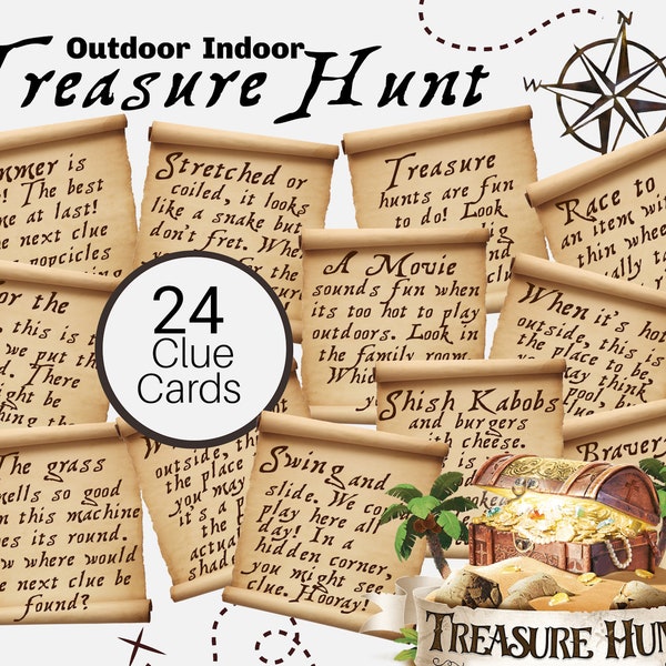 Outdoor Treasure Hunt Clues - Etsy