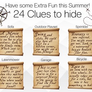 Outdoor Indoor Treasure Hunt, Backyard Treasure Hunt Game, Summer ...