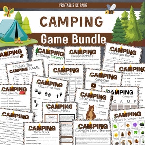 Printable Camping Games With Answer Sheets, Camping Activities, Camping ...