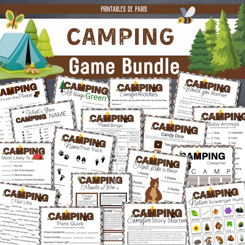 Printable Camping Bundle - Etsy