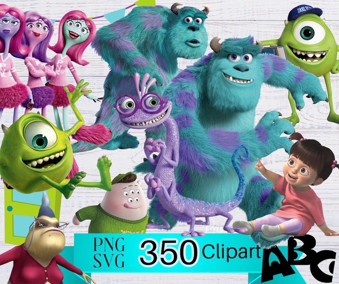 Monsters Inc PNG, Monsters Clipart Bundle, Monsters Inc SVG PNG Instant ...