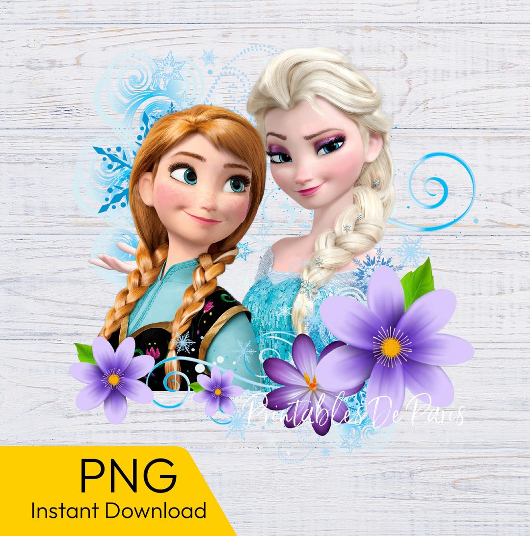 Frozen PNG, Elsa Anna Png, Frozen Shirt, Frozen Cake Topper, Sisters ...