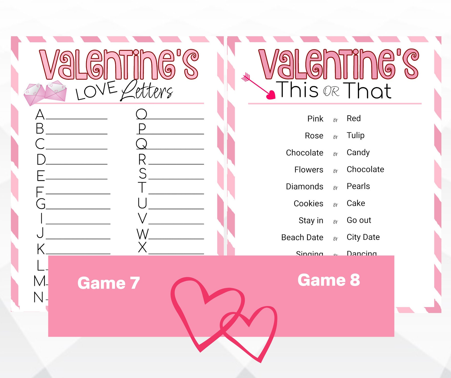 Valentine's Day Printable Games, Valentine's Game Bundle, Valentine's ...