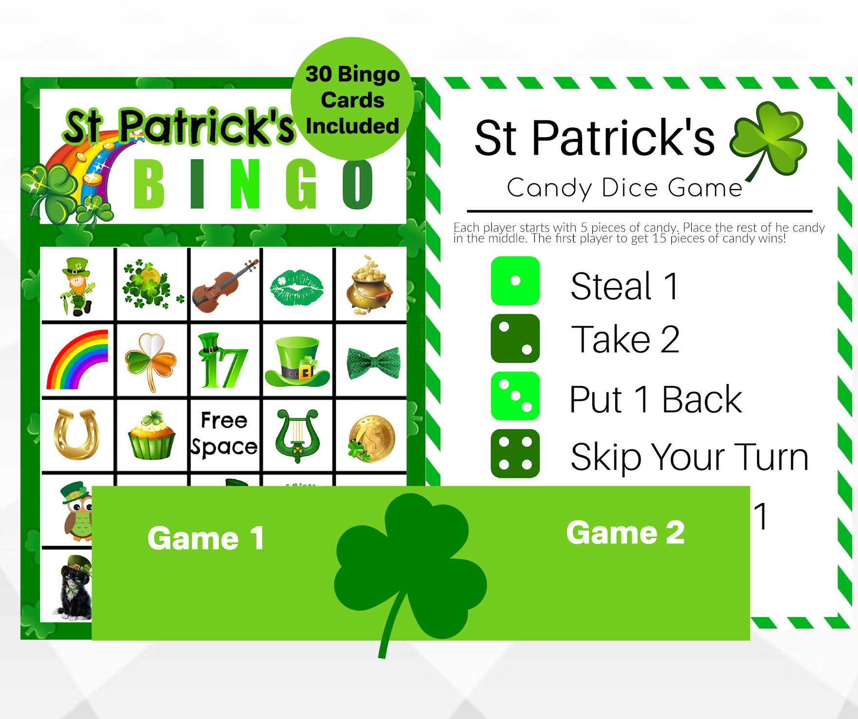 St Patrick's Day Printable Games, St Patrick's Game Bundle, St Patrick ...