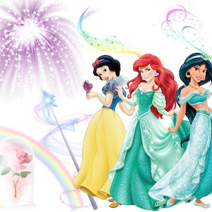 Princess PNG Clipart Bundle With Magic Sparkle Graphics Rainbows ...