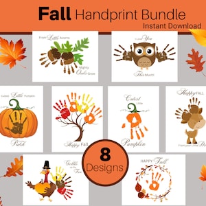 Fall Handprint Bundle, Printable Handprint Craft, Thanksgiving ...